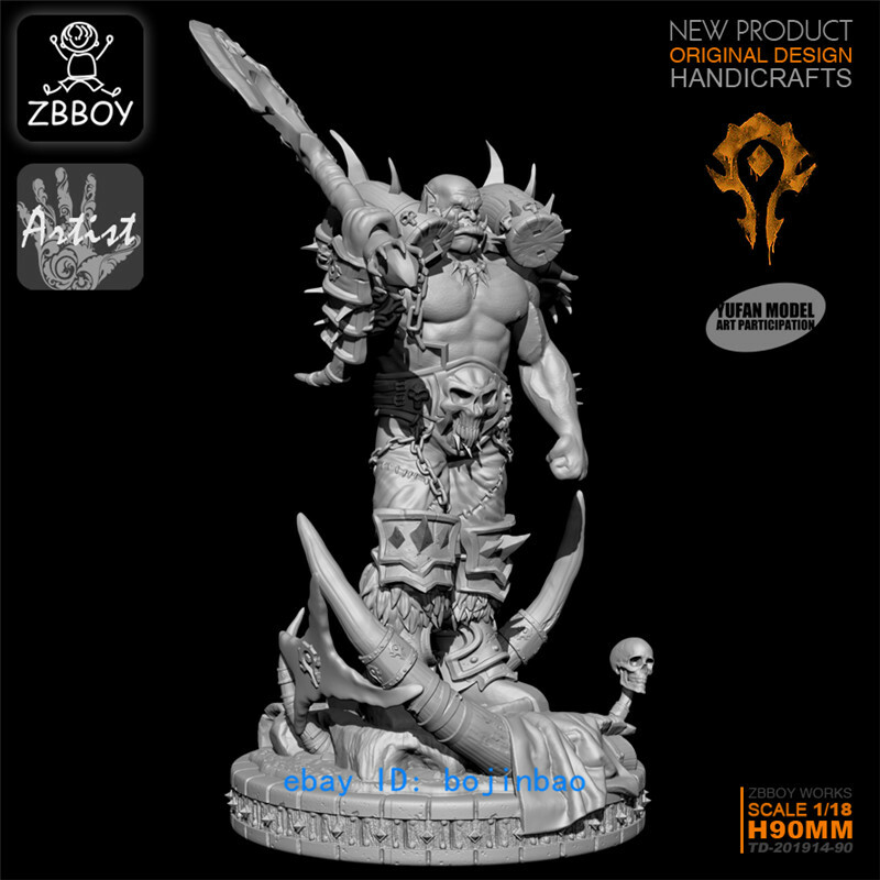 WOW Garrosh Hellscream Resin Figure Model kits 1/18 Scale Unpainted ...
