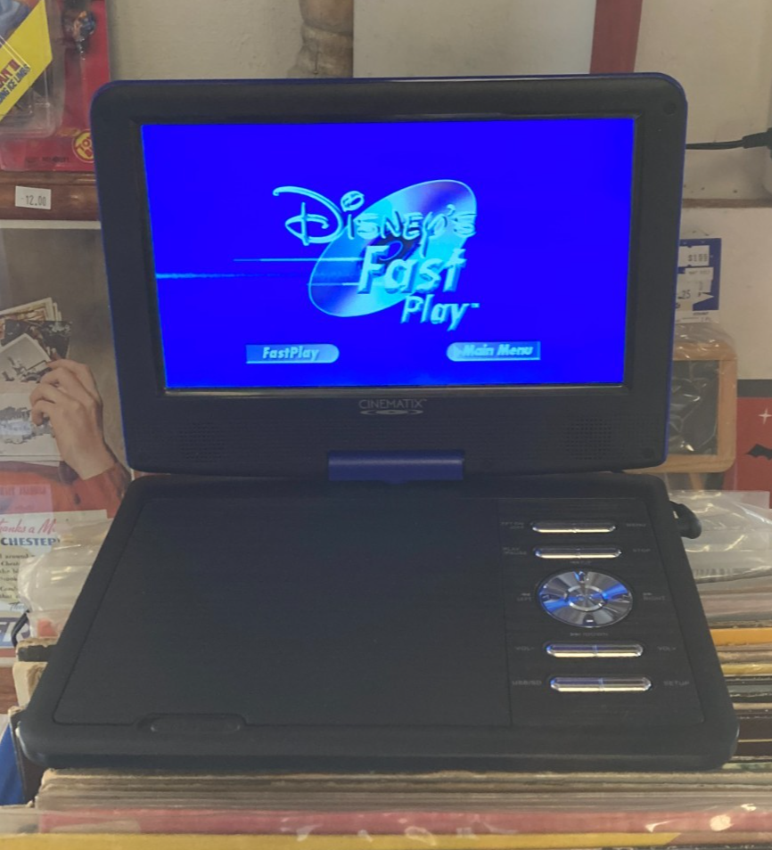 Cinematix Blue 9" Portable DVD Player w/ Manual & Remote Works Great ...