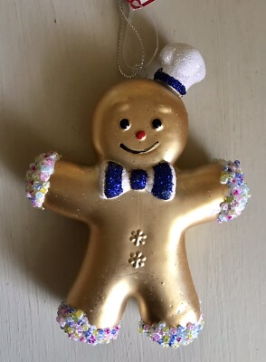 Blue Gingerbread Man Candyland Ornament | eBay