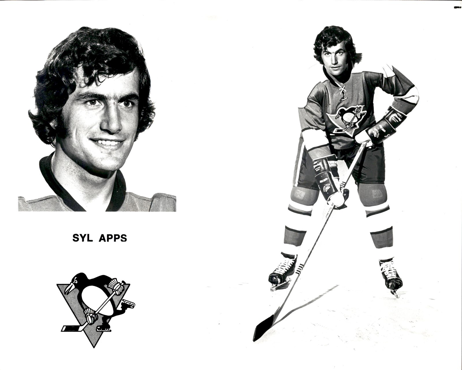 PF9 Original Photo SYL APPS 1971-72 PITTSBURGH PENGUINS CLASSIC NHL ICE ...