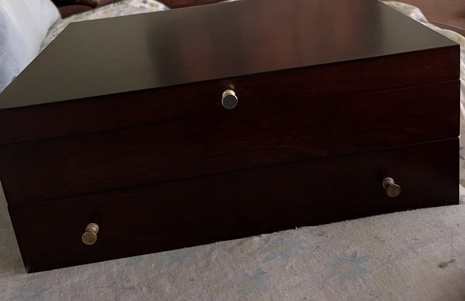 Reed & Barton Solid Wood Flatware Storage Chest | eBay