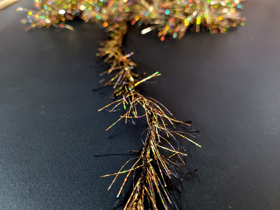 CRYSTAL ICE HACKLE - HOLO GOLD - 3 Yds. - Feather Replace - Fly Tying ...