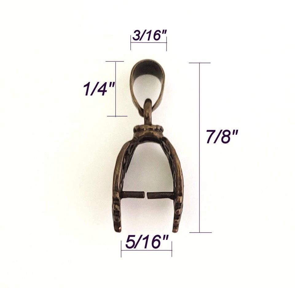 Pinch Bails Antique Bronze Large Filigree (Qty 5-15) Ships from WI, USA ...