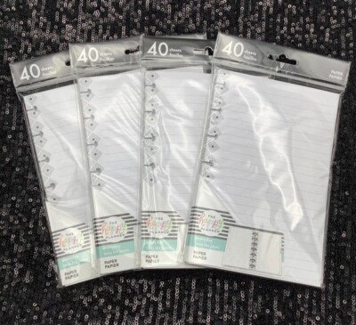 4x The Happy Planner Everyday Lined Filler Paper 40 Sheets Per Pack (4. ...