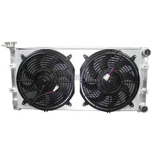 CXRacing Cooler Radiator + Shroud + 12" Fans For DATSUN 510 KA24DE Swap ...