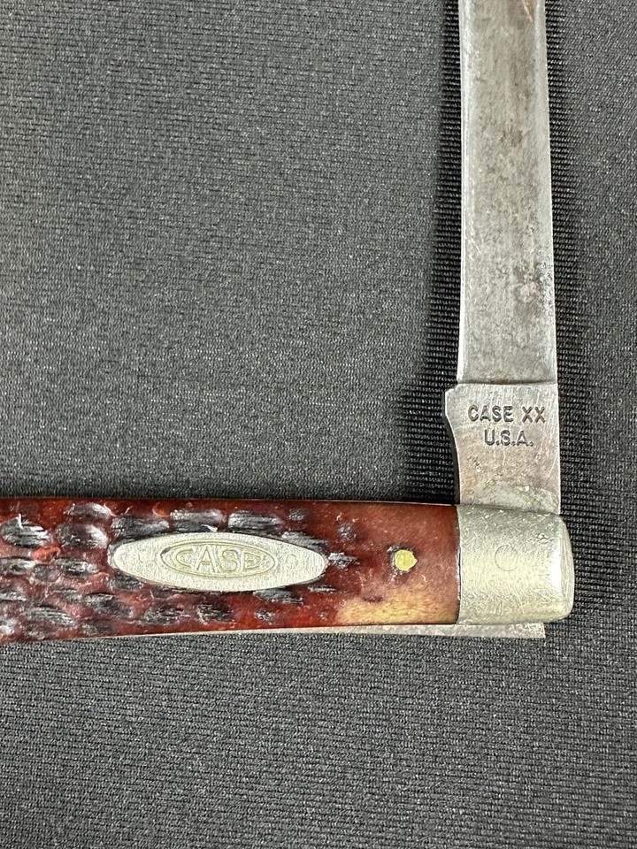 RARE 1965-69 Case XX 61048 SP Red Bone Slimline Trapper Knife W/ Spey ...