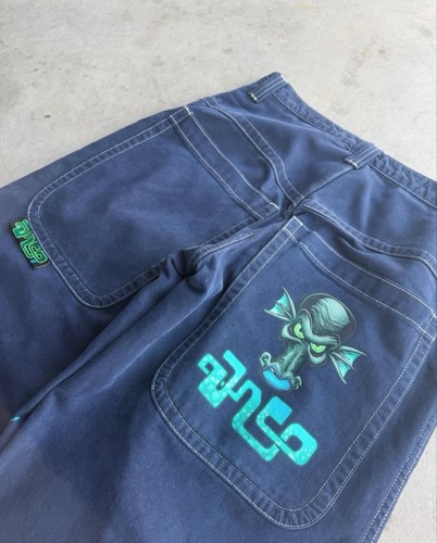 JNCO Legoon Jeans Baggy 33/30 RARE Trog Navy 323 Baggy Wide Leg Skater ...