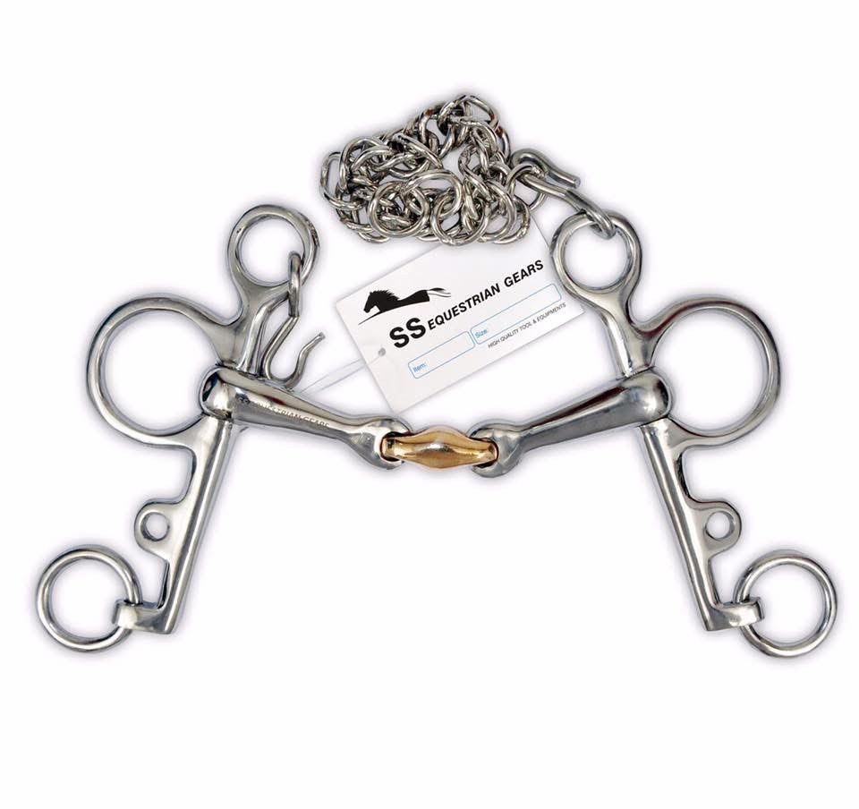 Brand New Double Jointed Copper Lozenge Pelham Bit Equestrian Horse ...