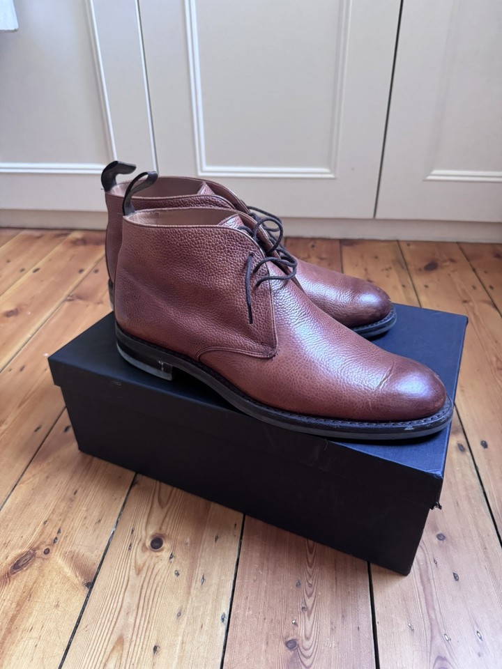 Jospeh Cheaney Jackie III R Chukka Boots - Brown Grain Leather - UK ...
