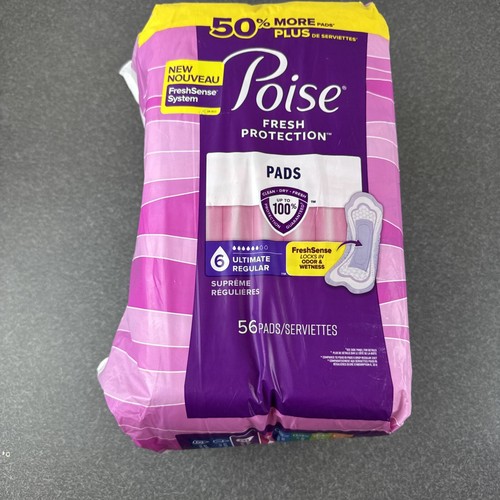 Poise Incontinence Pads for Women, 6 Drop, Ultimate Absorbency, Regular ...