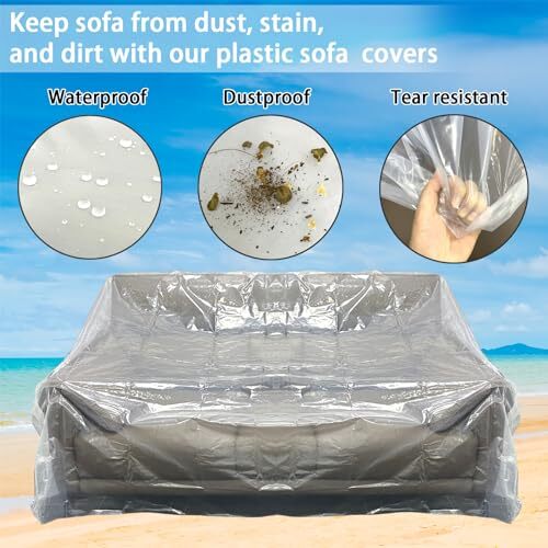 Plastic Couch Cover for Moving Storage - Extra Large Sofa Cover ...
