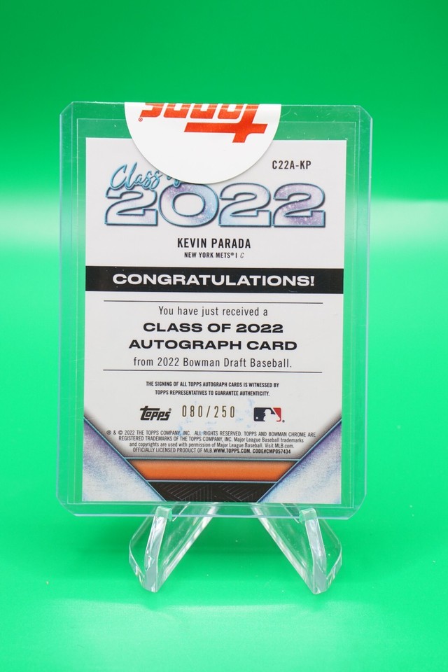 2022 Bowman Draft Class of 2022 Auto /250 #C22A-KP Kevin Parada Auto ...