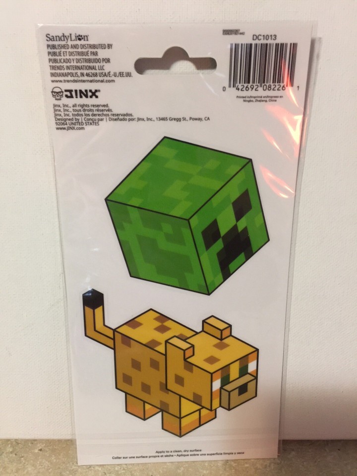 Minecraft Sticker Decal Sheet Phone Laptop Party Pack Creeper Ocelot ...