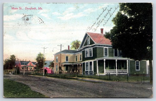 Postcard ME Main Street Danforth Maine AX4 | eBay