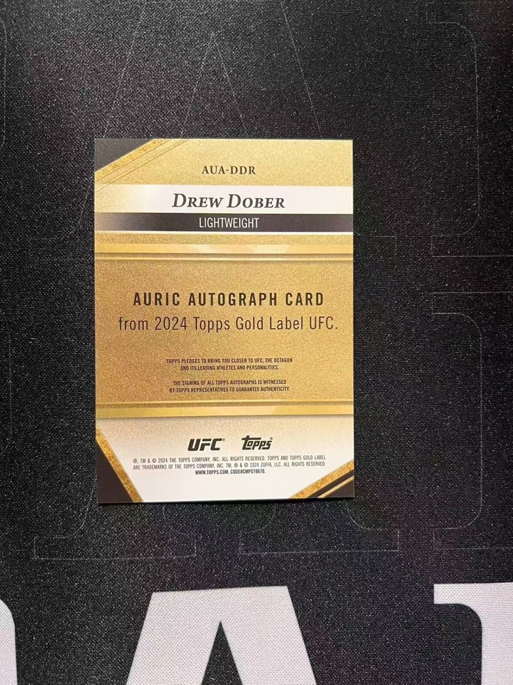 2024 Topps UFC Gold Label Drew Dober Auto 93/99 #34 | eBay