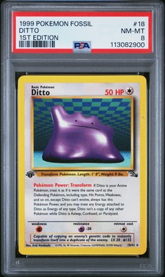 1999 POKEMON FOSSIL 1ST EDITION #18 DITTO PSA 8 | eBay