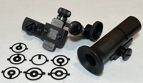 VINTAGE REDFIELD OLYMPIC MODEL FRONT AND REAR RECEIVER SIGHT W/ INSERTS ...