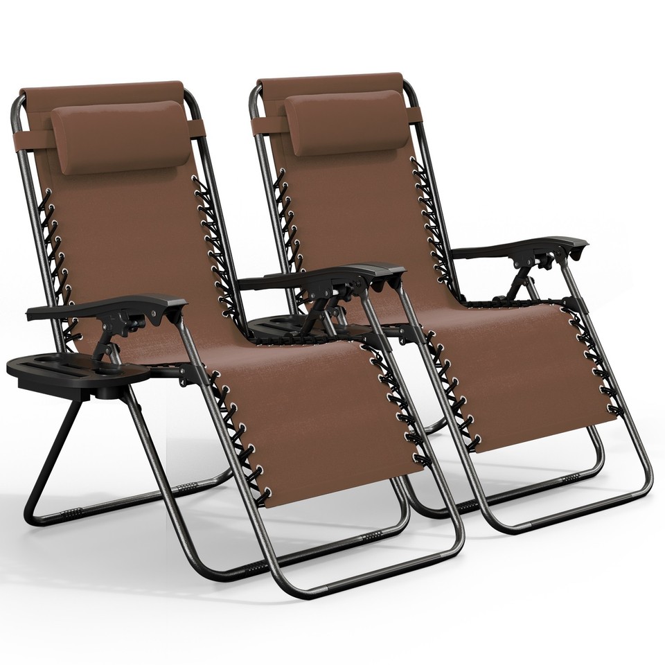 Zero Gravity Chair Foldable Outdoor Recliner Lounge Chaise w ...