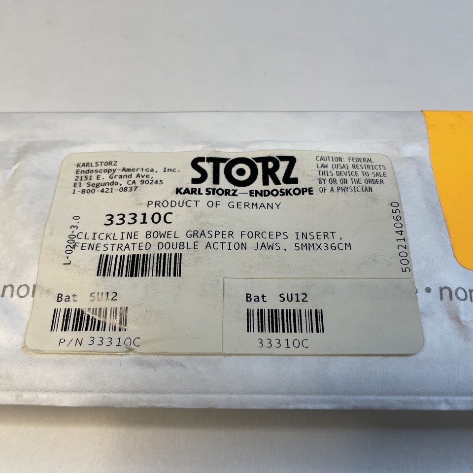 Storz 33310C Clickline Bowel Grasper Forceps Insert, Fenestrated Double ...