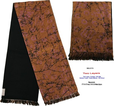 Unisex Premium Unique Reversible Wool &Silk Long Scarf Batik Muffler ...
