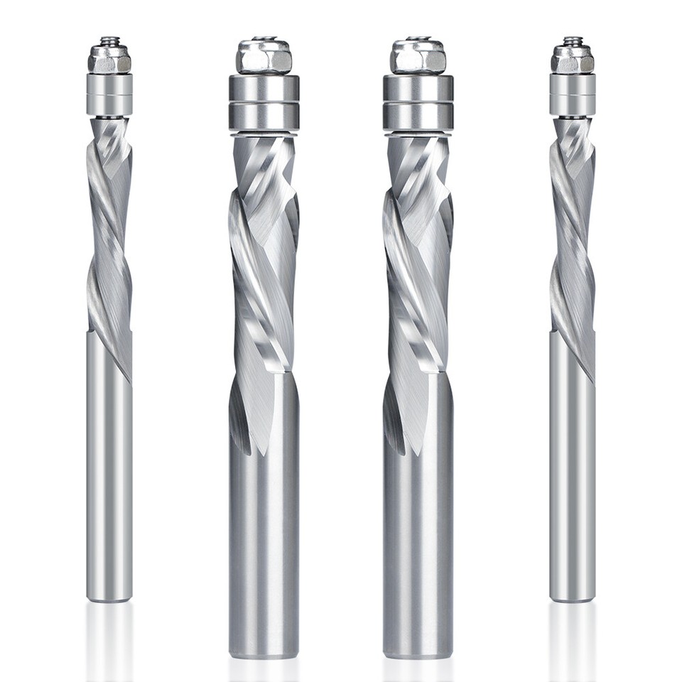 Spiral Flush Trim Router Bit Solid Carbide UP & Down Compression Router ...