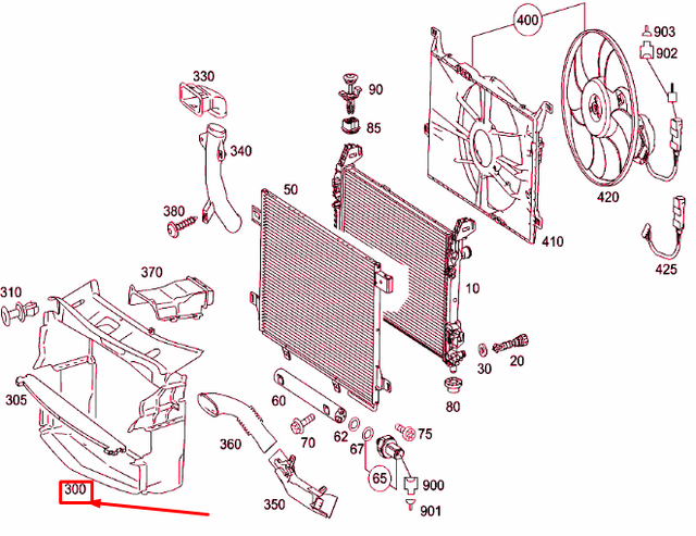 Mercedes-Benz B W245 Radiator Air Duct A1695050230 Genuine for sale ...