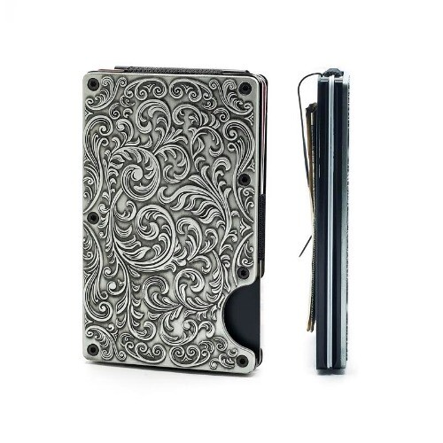 Itera Men’s Western Cowboy Wallet/Money Clip, Slim Credit Card Holder ...