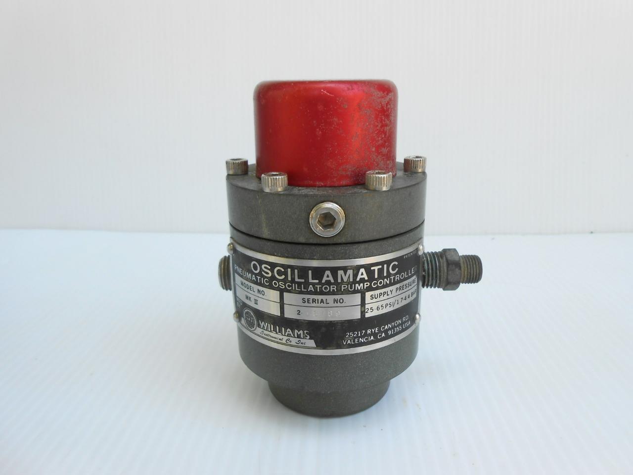 WILLIAMS MKII OSCILLAMATIC PNEUMATIC OSCILLATOR PUMP CONTROLLER MK II ...