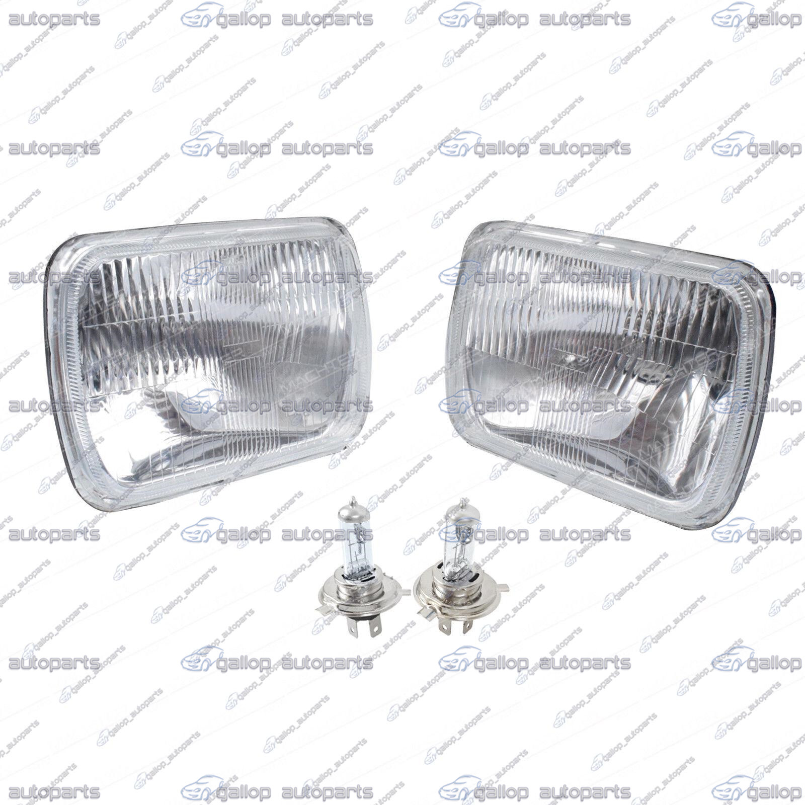 2x 5x7" H4 Headlight Upgrade Kit for Hilux Ute 60/55w Rectangle ...