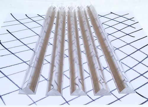 2 PIECES 1/2" x 1/2" x 3/4" CLEAR ACRYLIC PLEXIGLASS TRIANGLE ROD 24 ...