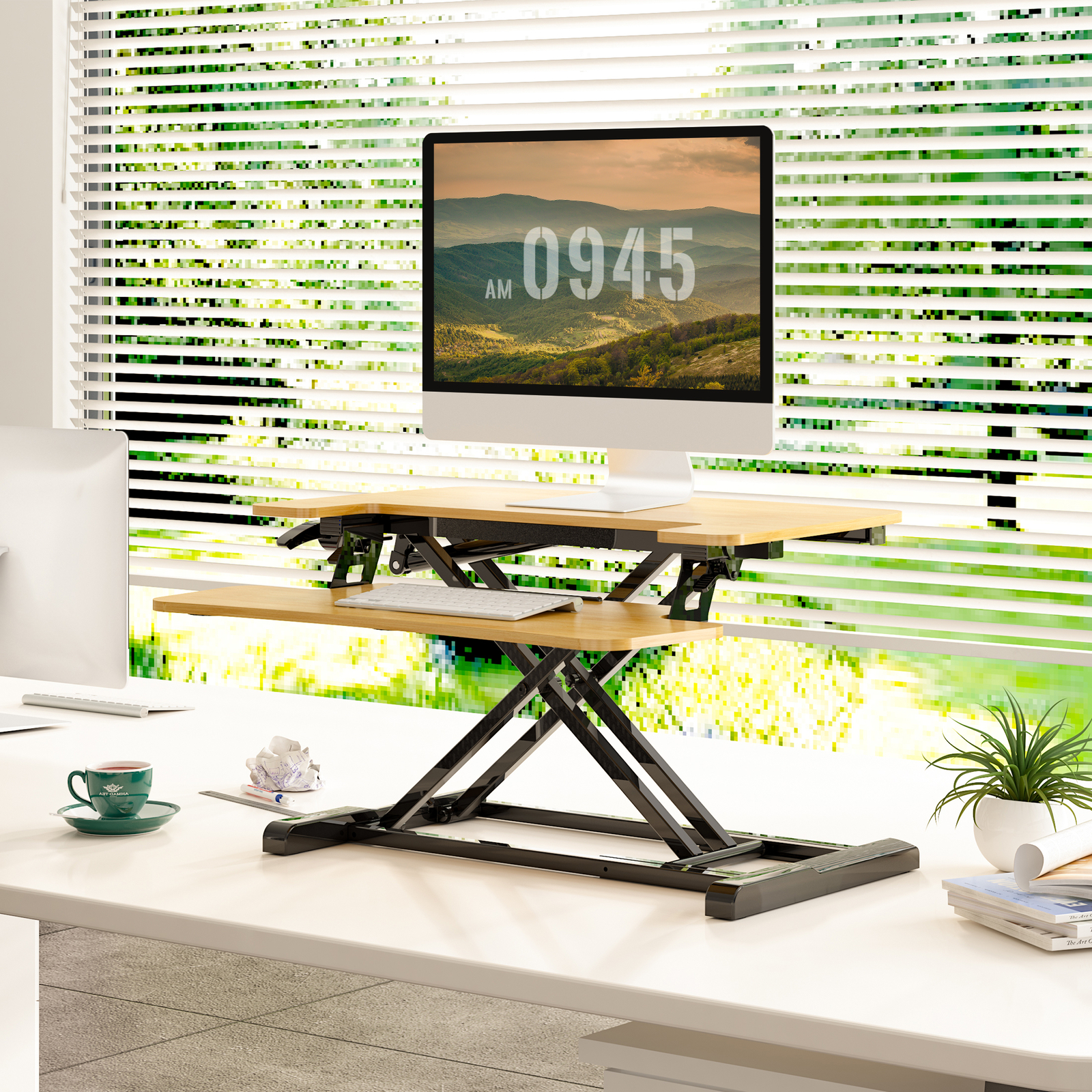 FlexiSpot 28"U-Shape Height Adjustment Home Office Desk Riser Deep ...