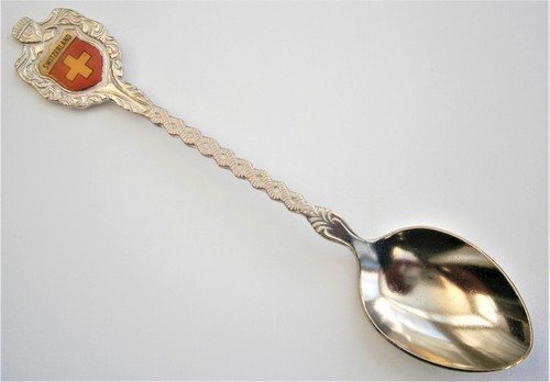 ST409) Vintage Switzerland crest shield flag Swiss souvenir collectors ...