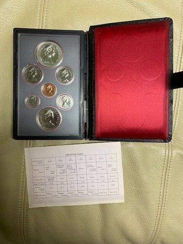 1980 Royal Canadian Mint Proof Set 7 Coins Including Silver Dollar Coin ...