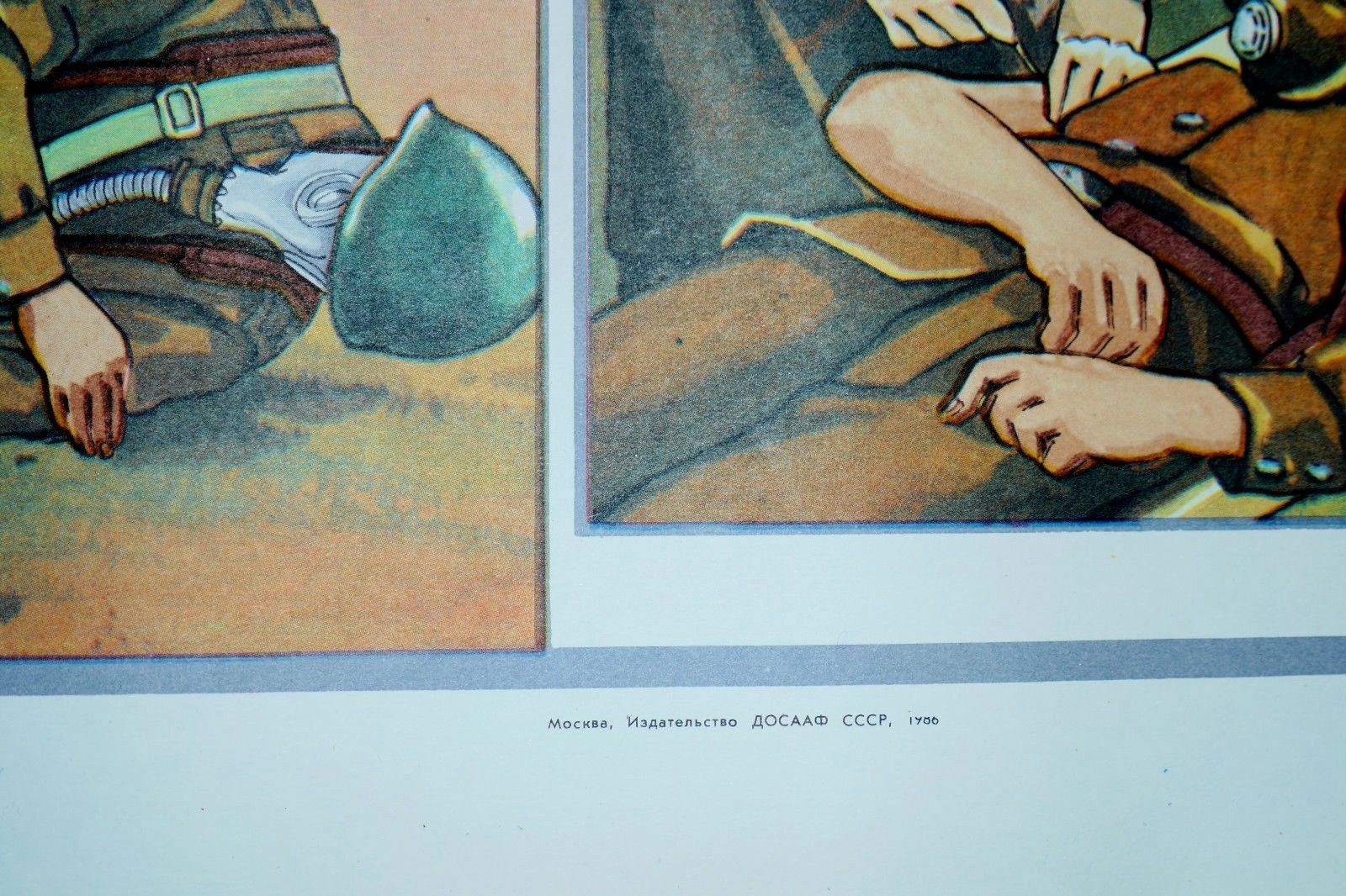 Authentic Soviet USSR Military Poster Civil Defense Chemical Suit First ...