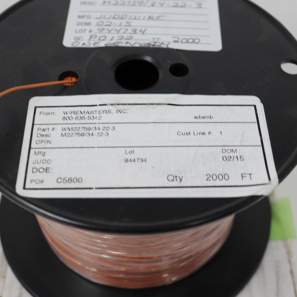 Judd Wire M22759/34-22-3 2000' Mil-Spec Tinned Copper Conductor | eBay