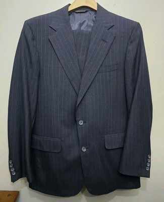 Vintage Corbin Men’s Charcoal Pinstripe Chalk Suit 44 R Pants 32x31 USA ...
