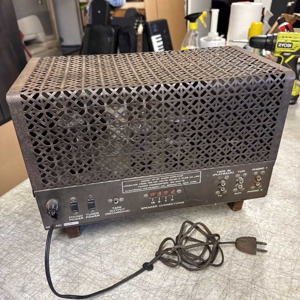 Vintage Eico HF-20 mono Tube Amplifier - power on, Tubes Light up w/ Cover 6L6 | eBay