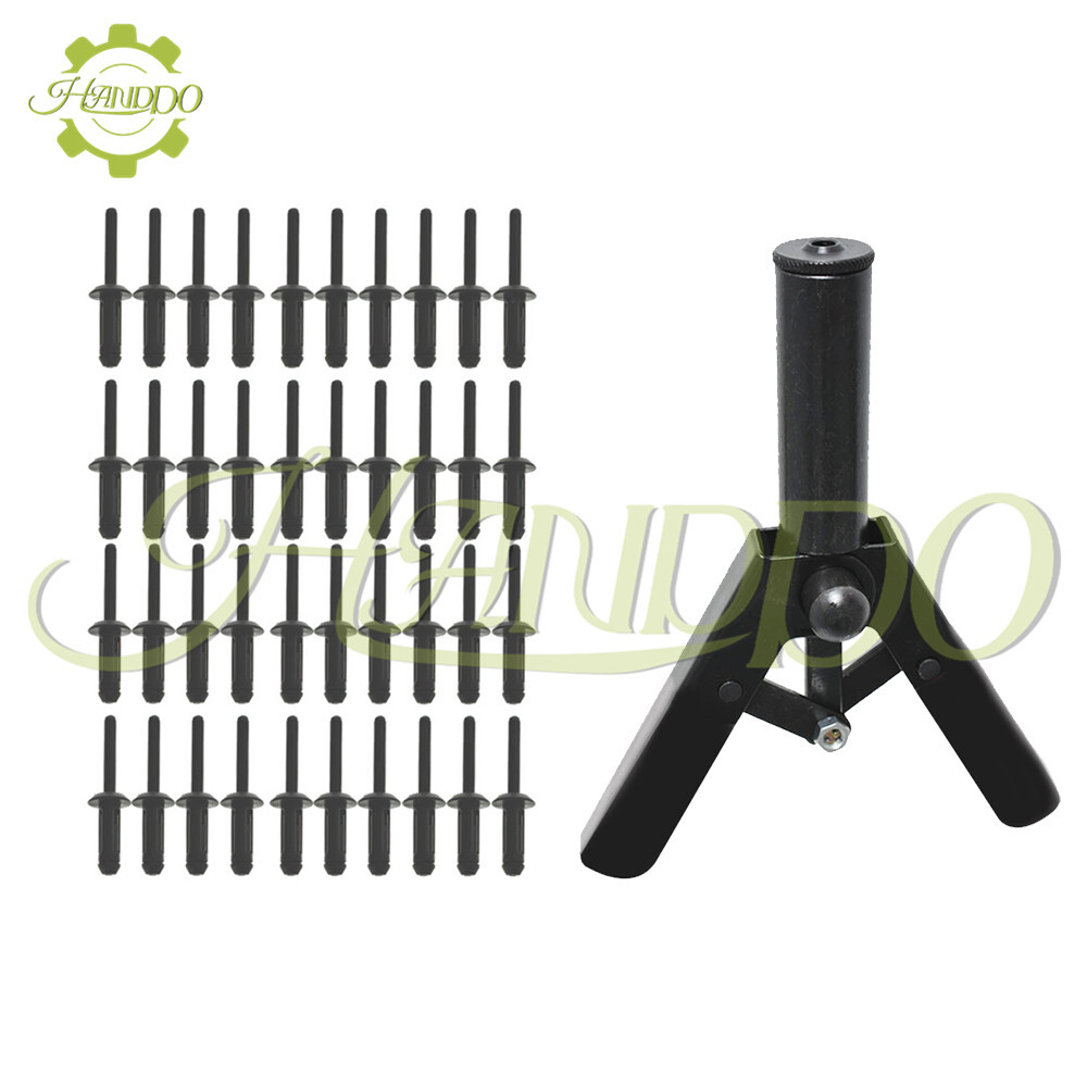 41Pcs Plastic Poly Rivet Gun Quick Set Riveting Hand Tool W/ 40 Poly ...