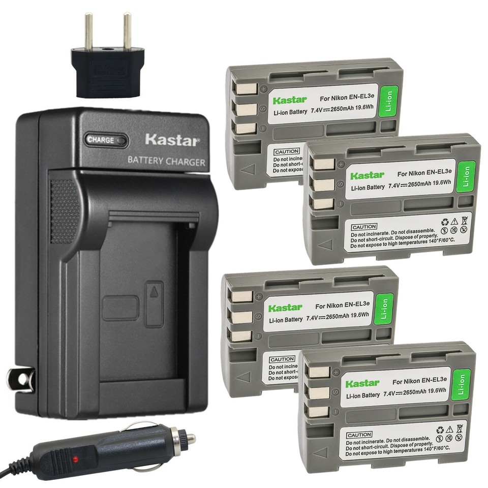 Kastar Battery Travel Charger for Nikon EN-EL3e MH-18a & Nikon D90 DSLR ...