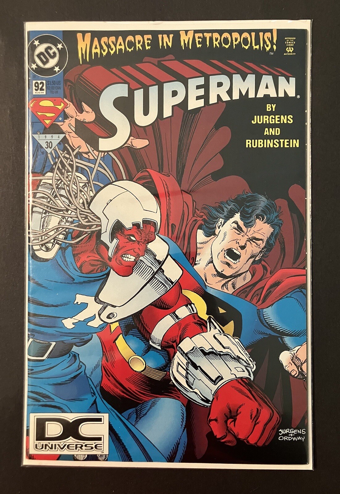 SUPERMAN VOL 2 #92 (DC 1994) “EARTH RUN” PT 1 🔥 DC UNIVERSE LOGO ...