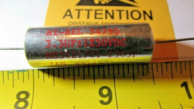 3.3uF 1% 50Vdc Sprague M83421/01-2303P JAN HI-REL Met-Polycarbonate ...