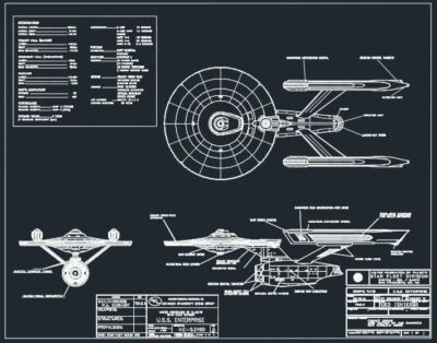 UNIQUE AND RARE STAR TREK ENTERPRISE BLUEPRINTS CAD AND PDF DRAWING ...