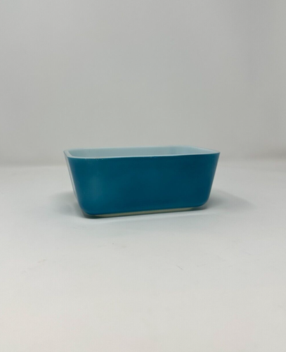 Vintage Pyrex Refrigerator Dish Mini Loaf Pan 502-B Blue Fridge Dish No ...