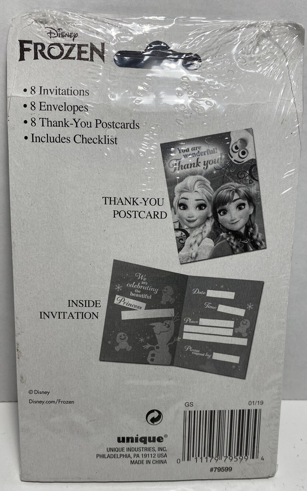 FROZEN INVITATIONS & THANK YOU NOTES (8ct ea.) ~ Birthday Party ...