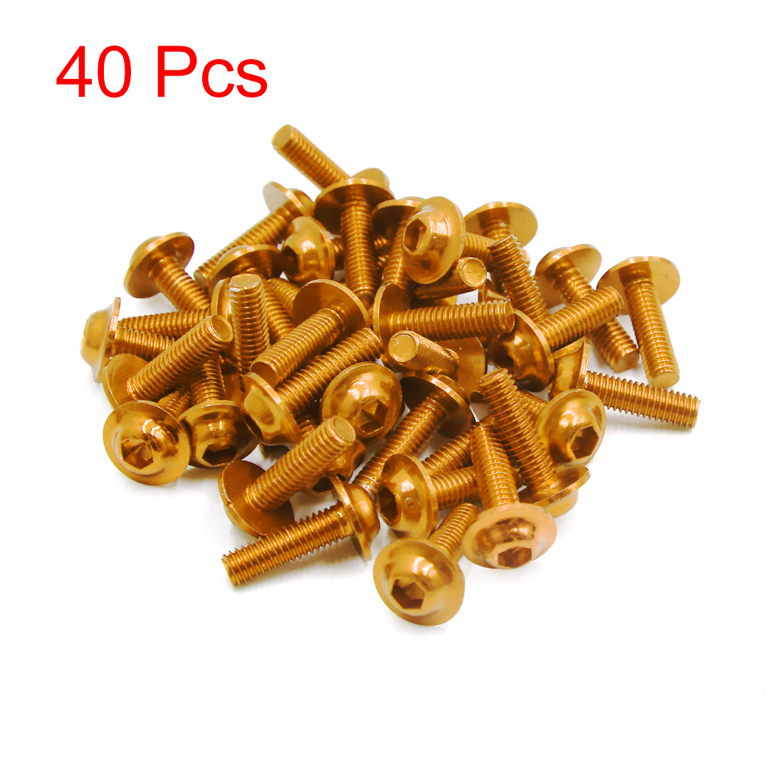 40pcs Gold Tone Aluminum Alloy Motorcycle Hex Socket Head Bolts Screws ...