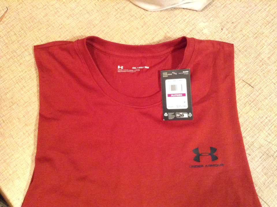 UNDER ARMOUR NWT 2XL MAROON CUT OFF MUSCLE TANK TOP LIFTING GYM WORKOUT ...