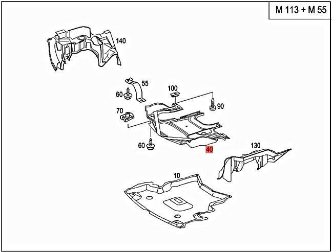 Mercedes-Benz 2035243830 Genuine OEM Factory Original Rear Shield for ...