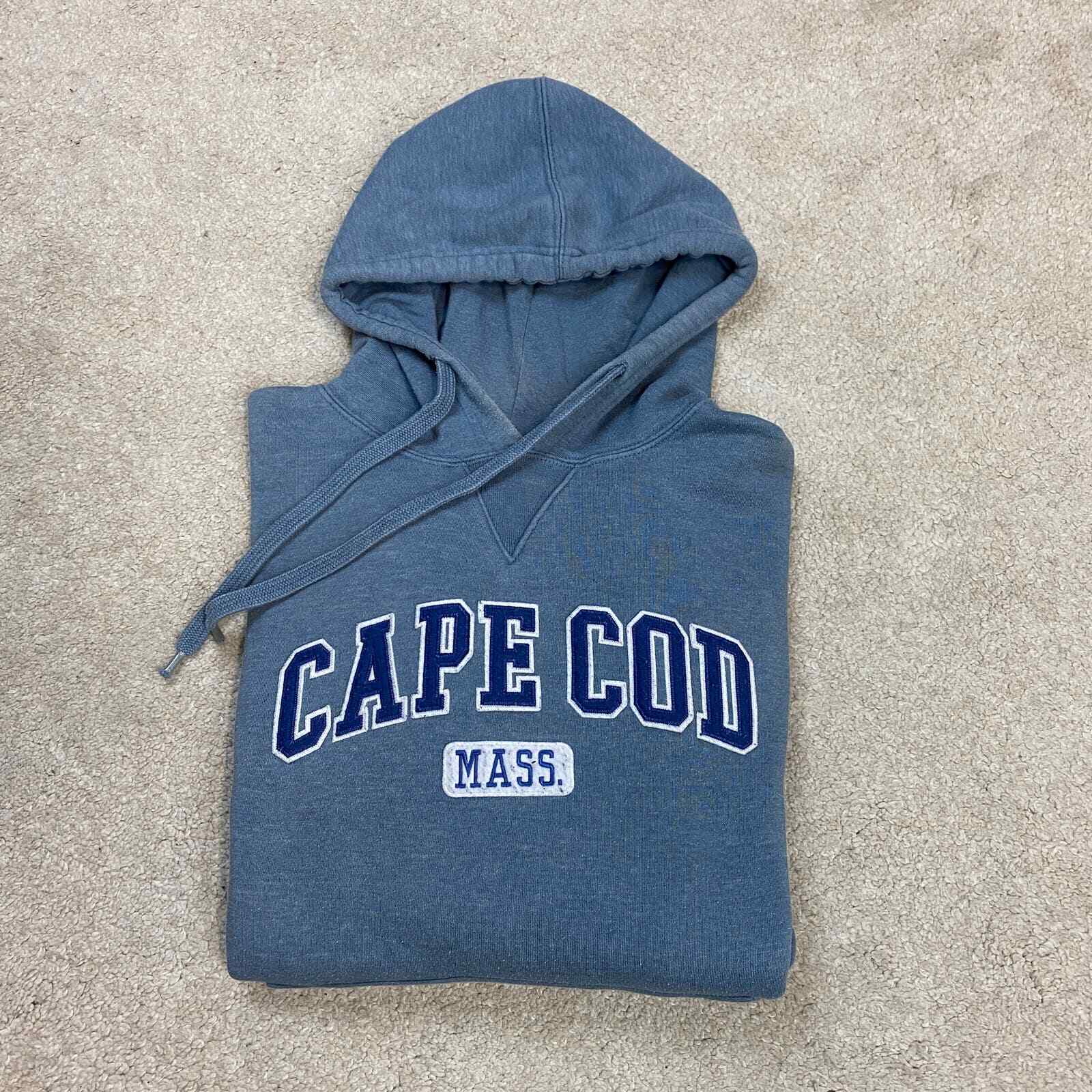 Cuffy's Men's Cape Cod Massachusetts Embroidered Hoodie Blue Casual ...