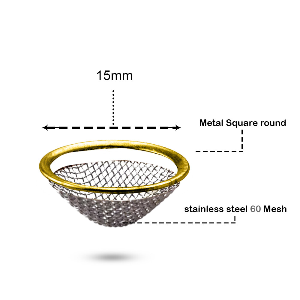 15mm Pipe Screens Gauzes Conical Steel Brass Filter Screen Bowl Mesh ...