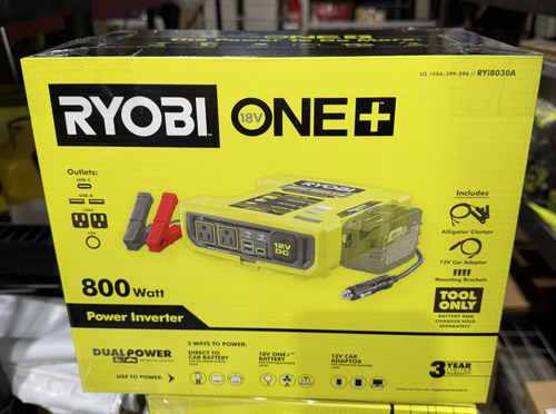 RYOBI - ONE+ 18V 800-Watt Max 12V Automotive Power Inverter with Dual ...